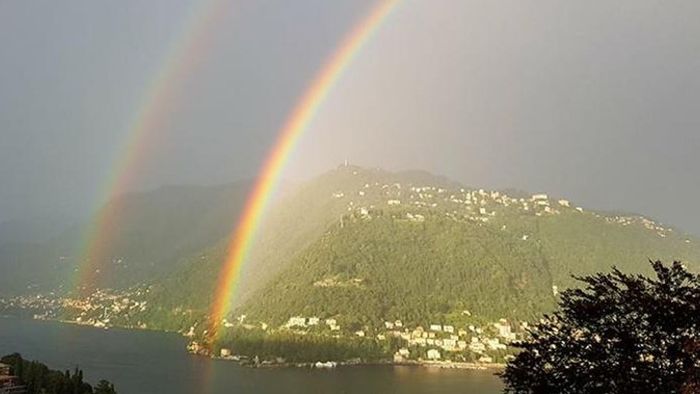 L’arcobaleno su Como che spettacolo - Cronaca