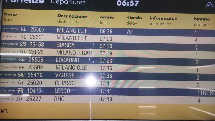 Ritardi fino a 70 minuti dei treni tra Como e Milano