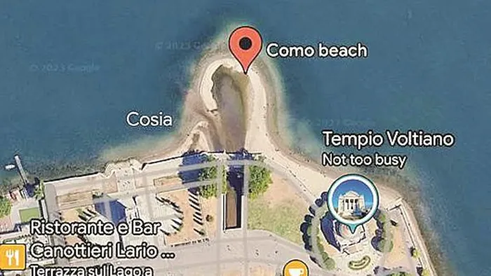 Su Google Maps il Tempio è indicato come “spiaggia di Como”